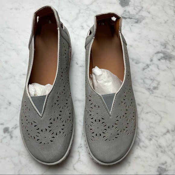 No Brand | Shoes | New Gray Cutout Slipon Faux Vegan Suede Shoes | Poshmark